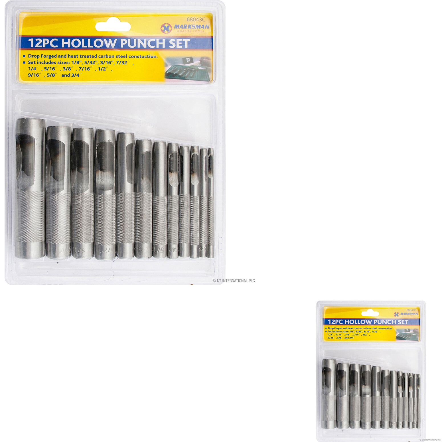 NEW 12PC HOLLOW PUNCH SET STEEL WOOD PLASTIC METAL LEATHER TOOL HOLE 3 ...