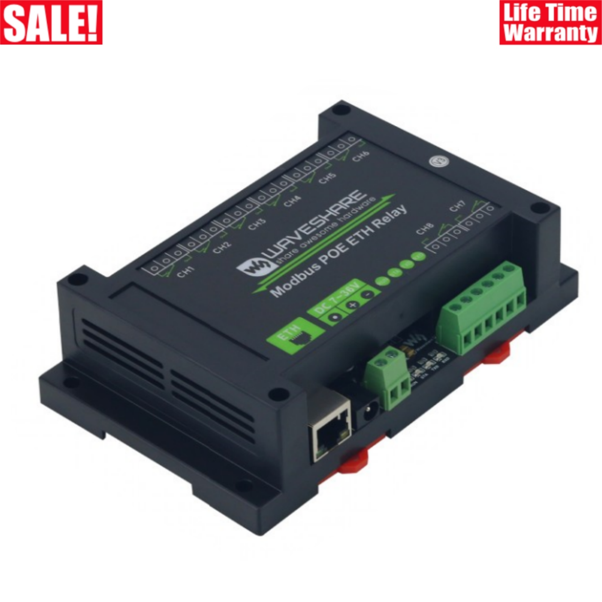 Smart Home Automation Control Waveshare 30-Channel Ethernet Relay ...