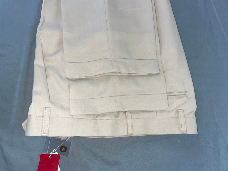 Cutter & Buck Double Pleat Microfiber Dress Pants, Slacks. Beige, 34X32 ...