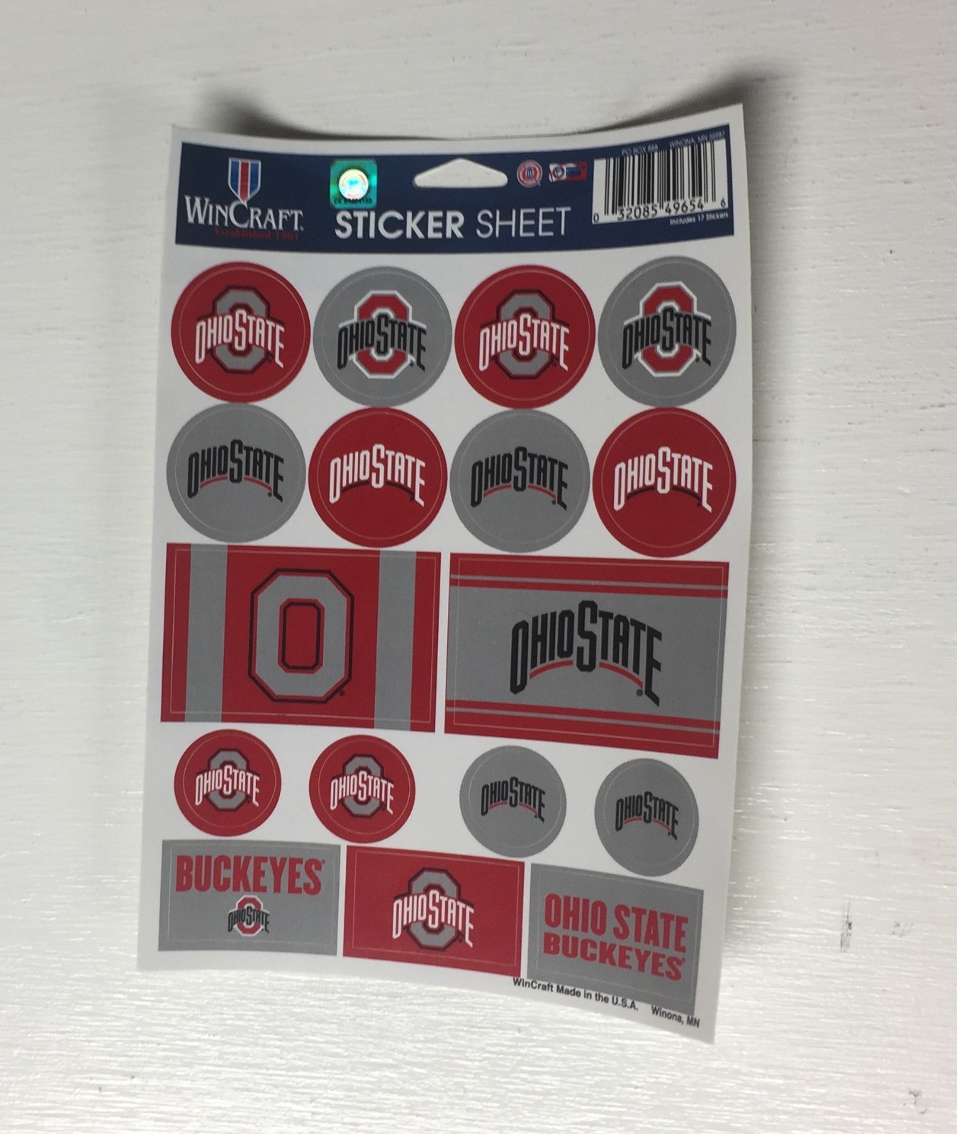 Ohio State Buckeyes Vinyl Sticker Sheet 17 Decals 5x7 Inches Free ...