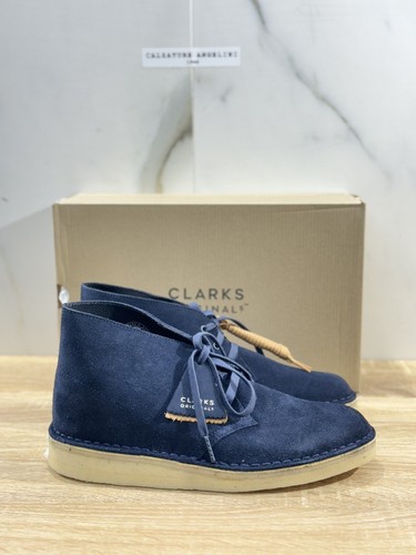 Clarks Desert Coal Chaussure Homme Daim Bleu Marine Icône 42.5 | eBay