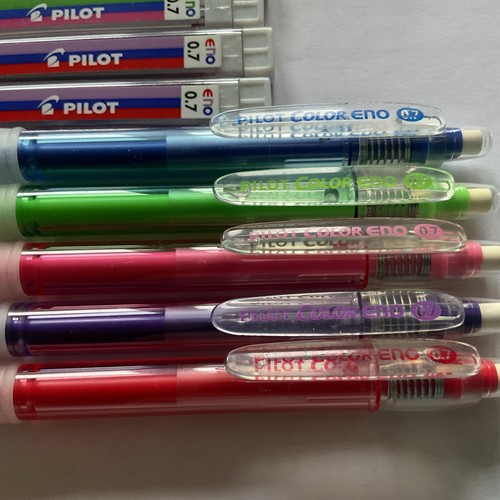 Pilot Color Eno 0.7mm Automatic Mechanical Pencil 5 Color Set W Refil ...