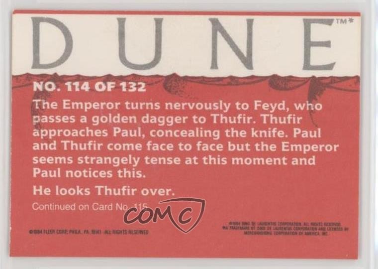 1984 Fleer Dune Sting You shall kill him for us Thufir! #114 1i8 | eBay
