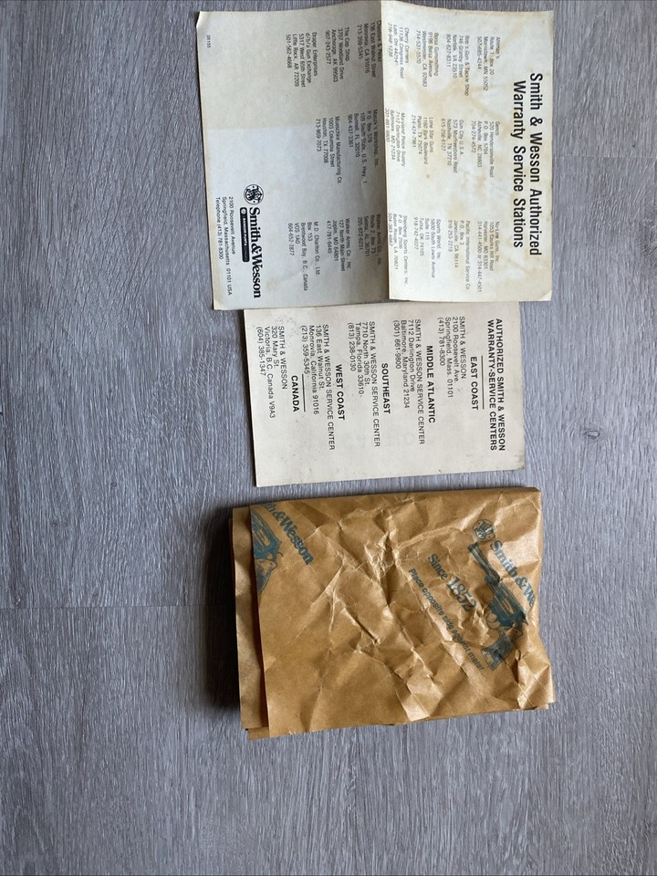 Smith & Wesson No Model Label Or Printing Blue Box 8.5” W/wax Paper ...
