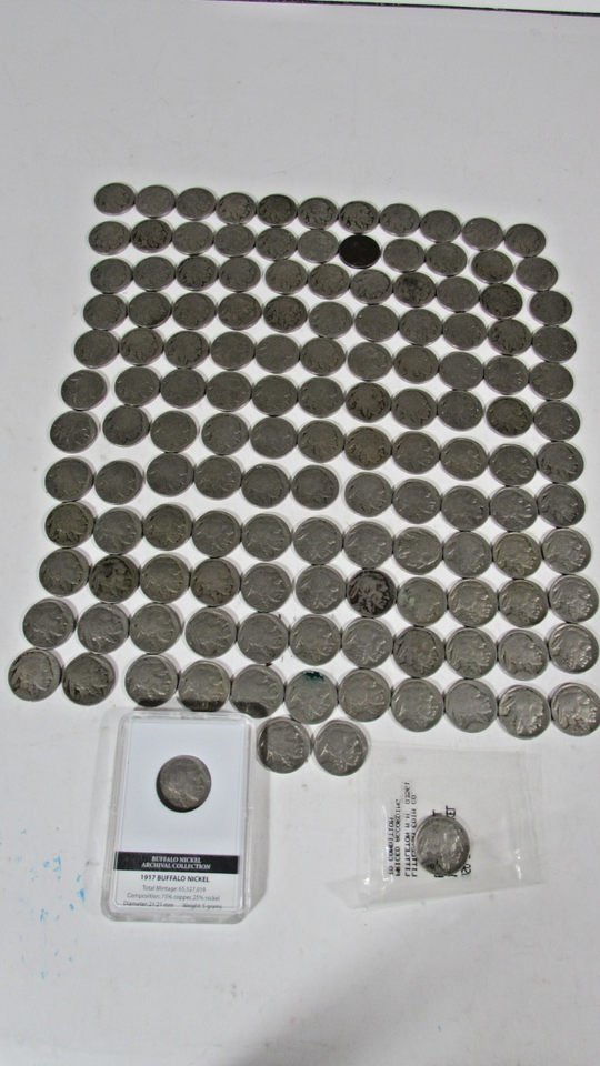 132 VINTAGE BUFFALO NICKELS - ALL SOLD AS ONE LOT ! UNSORTED ! | eBay