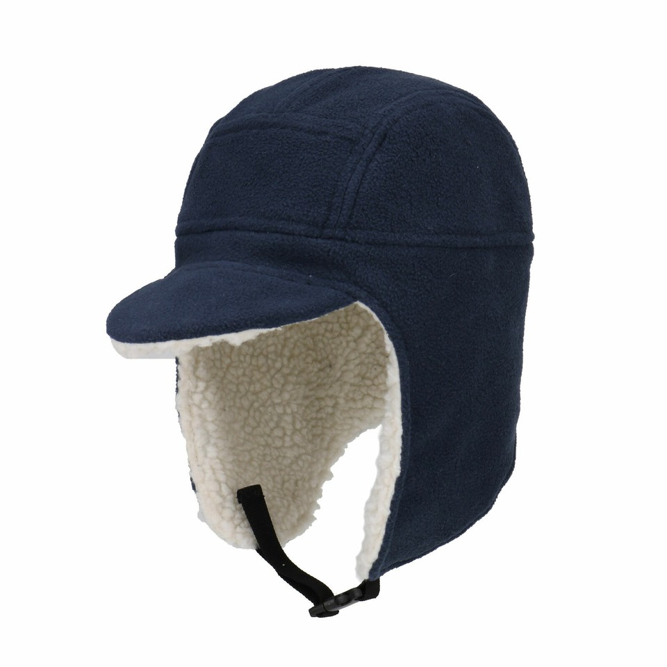 Mens Winter Warm Fleece Lined Cap Hat Beanie Ear Flaps Work Outdoor ...