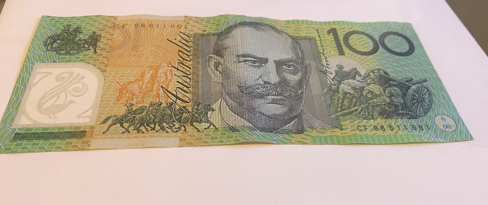 AUSTRALIA 1998 $100 ONE HUNDRED DOLLAR BANKNOTE. LAST PREFIX + BINARY ...