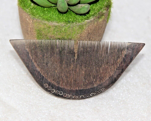 1930s Vintage Tribal Lady Wooden Brown Handmade Combs Half Moon Shape ...
