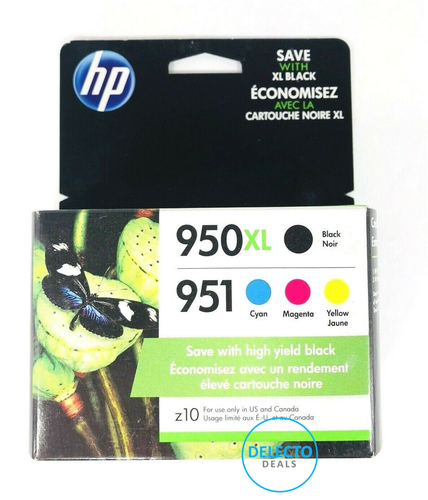 4-PACK HP GENUINE 950XL BLACK & 951 COLOR INK OFFICEJET PRO 8100 SEALED ...
