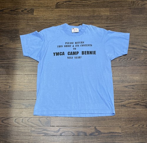 College Lane YMCA Camp Bernie Graphic Print T Shirt Men’s Large Blue ...