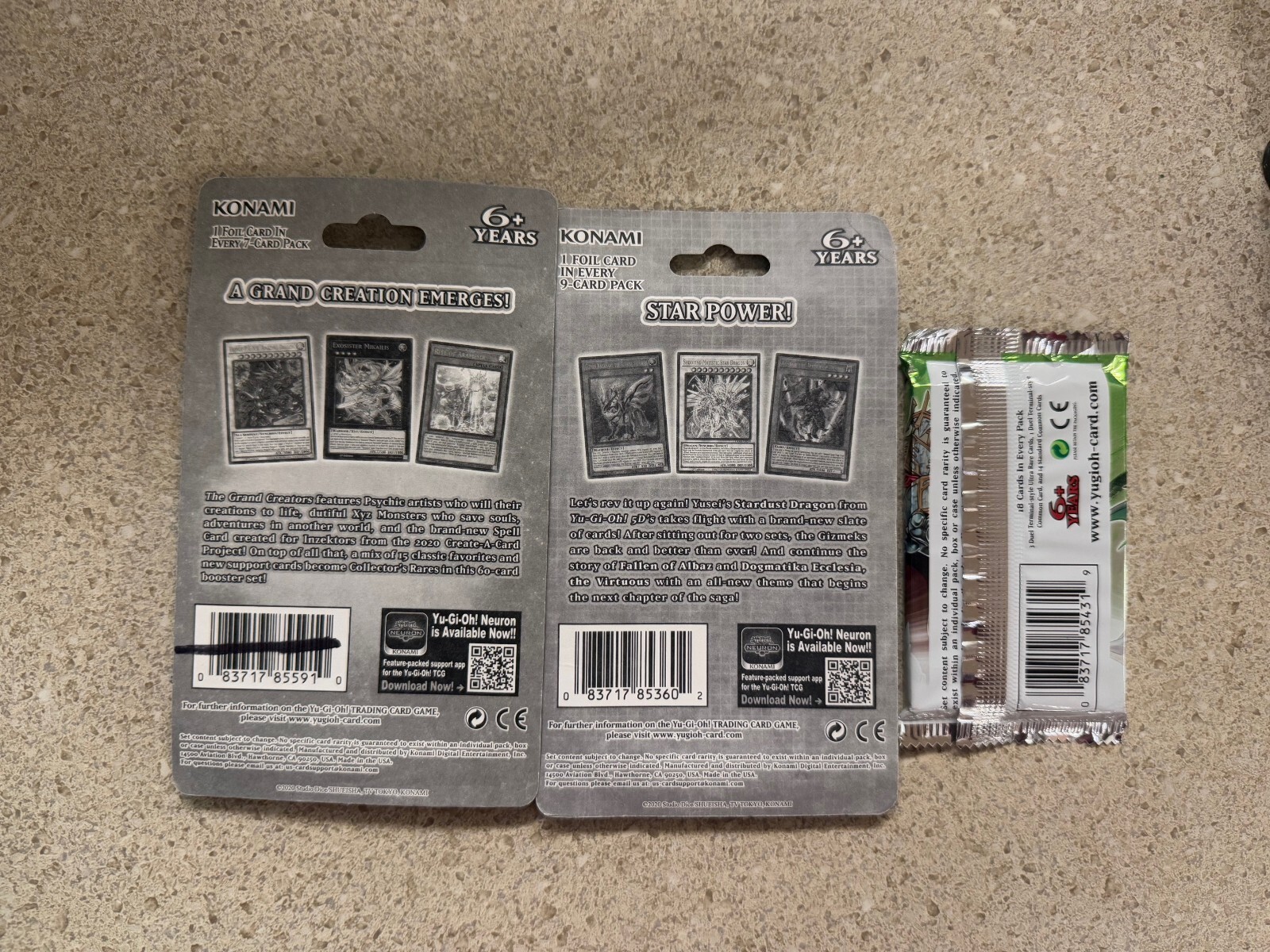 Lot of 3 Yu-Gi-Oh 1st Edition Packs Hidden Arsenal Grand Creators Dawn ...