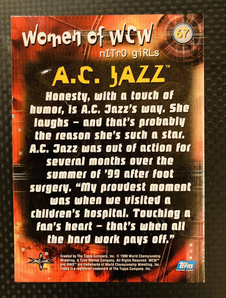 1999 Topps Women Of WCW Embossed AC Jazz Card 67 | eBay