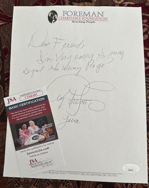 George Foreman Heavyweight Boxing Legend Autographed Item (JSA) | eBay