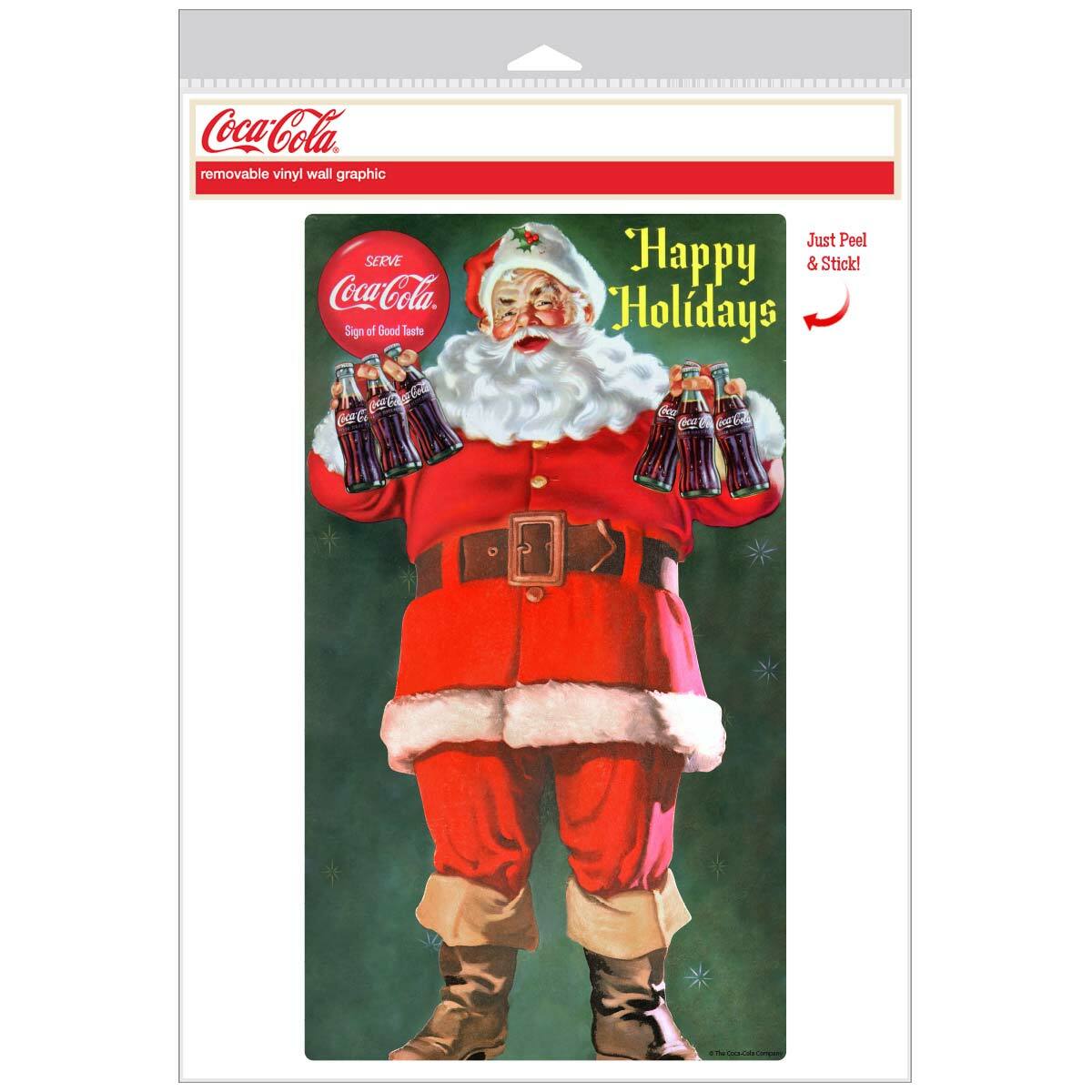 Coca-Cola Santa Happy Holidays Wall Sticker Wall Art Decal 8 x 14 | eBay