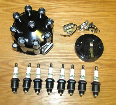 1957 - 1964 CHEVY 283 V-8 TUNE UP KIT Points Condenser Cap Rotor Spark ...