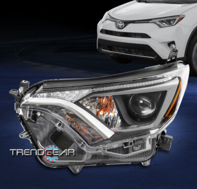 For 2016 2017 2018 Toyota RAV4 Halogen Projector Headlight Chrome ...
