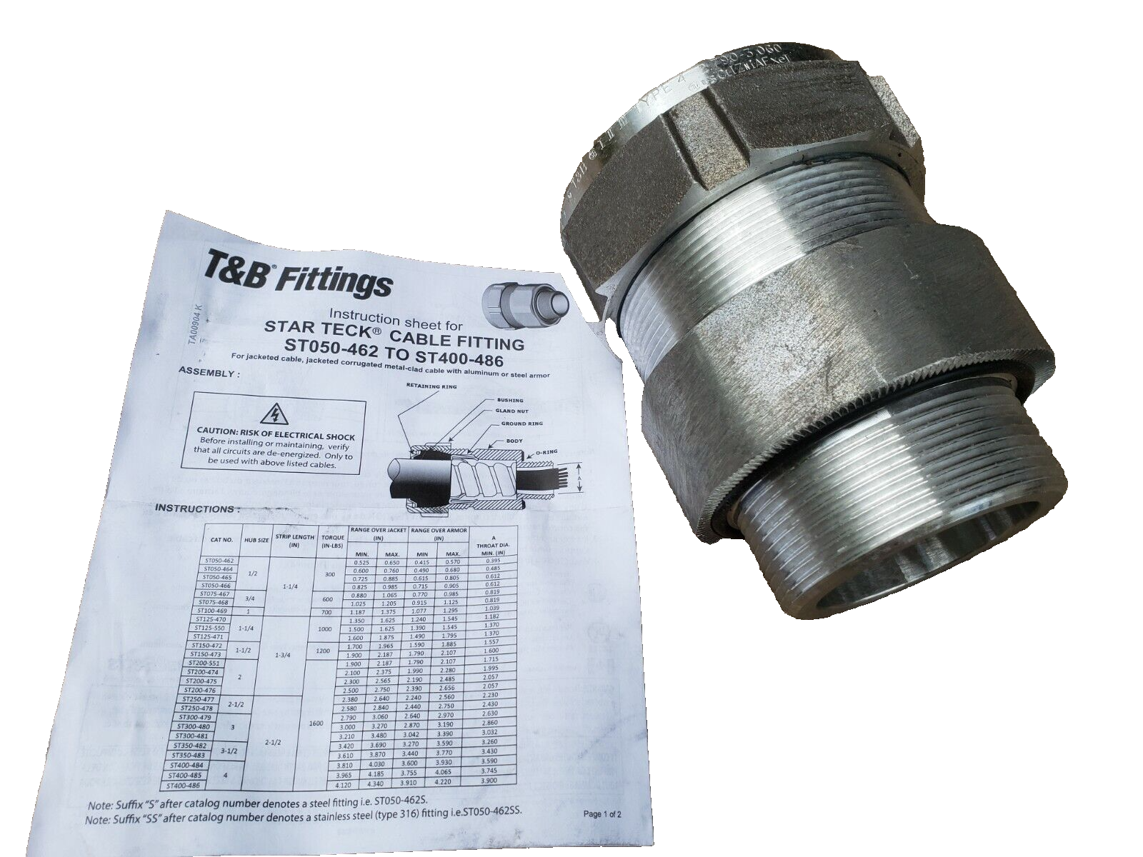 Thomas & Betts ST300-479 / ST300479 Conduit Cable Connectors 2.79'' to ...