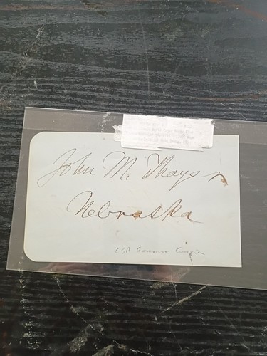 John M Thayer & Charles Devens Autograph Card - Civil War Generals ...