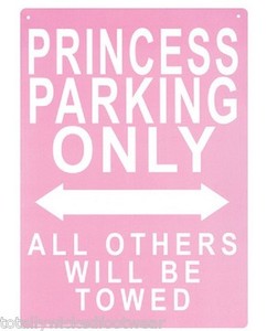 Princess Parking Only Tin Metal Sign 8 x 12 Pink With White Letters | eBay