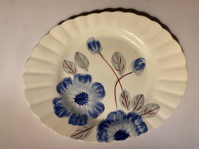 Blue Ridge Southern Pottery Platter 12x14. Blue Flower. Rare | eBay