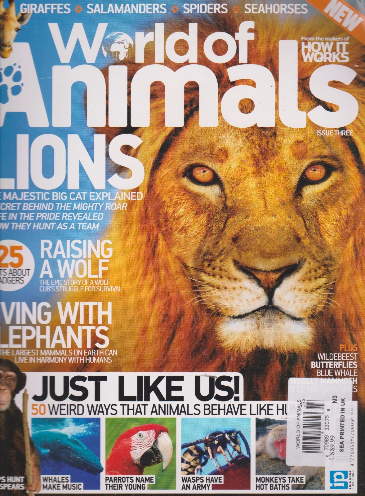 HOW IT WORKS WORLD OF ANIMALS MAGAZINE #3 2014,LIONS THE MAJESTIC BIG ...
