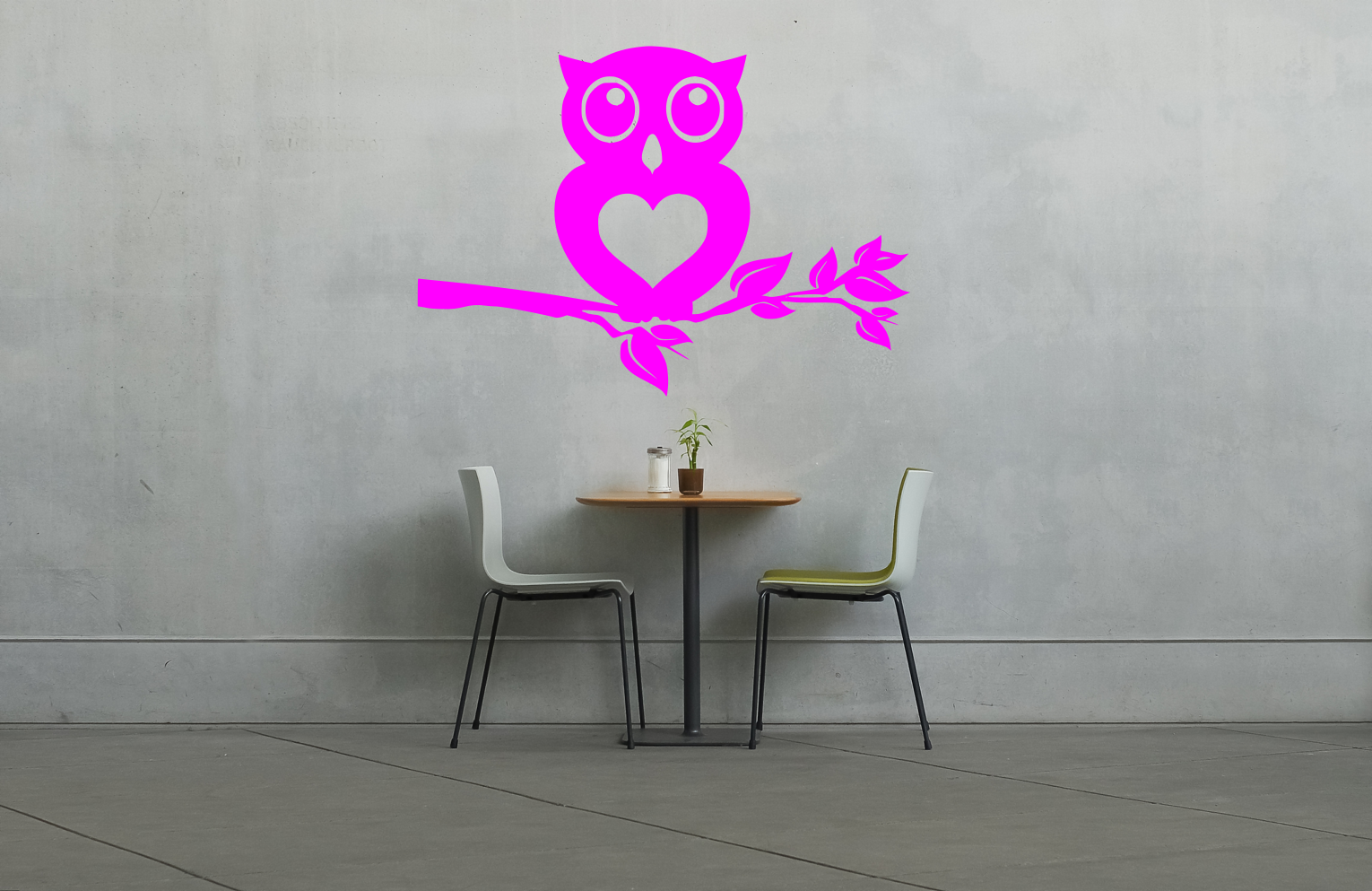 Love Owl Bird Heart Shaped chest Wall Art Decal Sticker Home Decor L4 ...