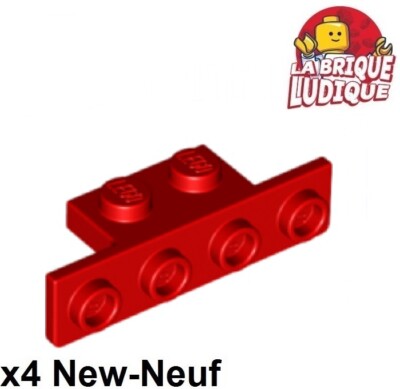 Lego 4X Bracket 1X2-1X4 Rounded Corners Support 90° Red 28802 New | eBay