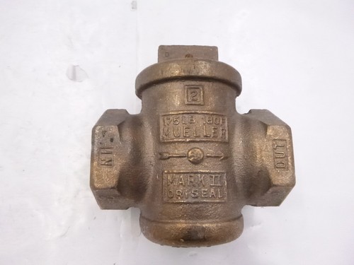 Mueller MH10288NK Heavy Duty 2" FIP Brass Oriseal Curb Stop Valve 175LB ...