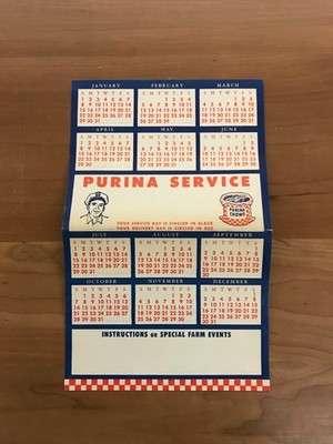 Vintage Purina Service Calendar | eBay