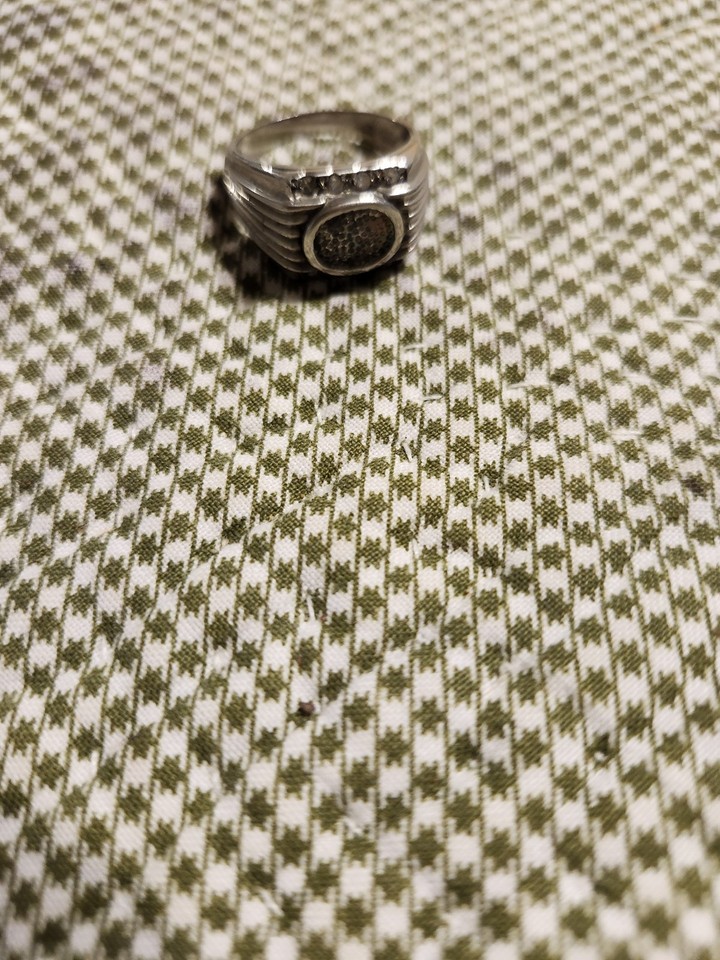 925 Sterling Silver with Diamond Chips (Men 11) Stamped 925 Inside Ring ...