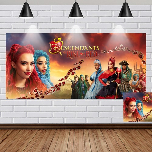 Descendants The Rise Of Red Party Decor Birthday Backdrop Banner Vinyl ...