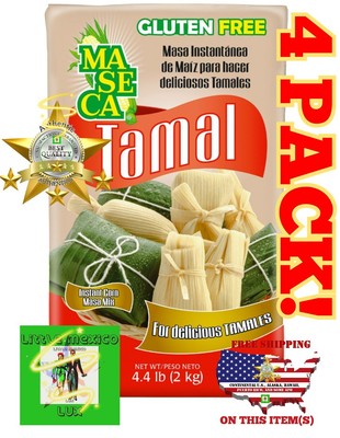 4 Pack! MASECA Instant Corn Masa Mix x Delicious Tamales 4.4 Lb(2kg ...