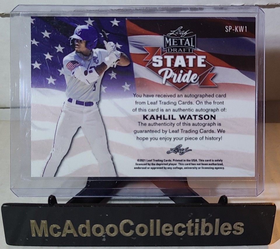 2021 Leaf Metal Draft State Pride Silver Wave Kahlil Watson #SP-KW1 ...