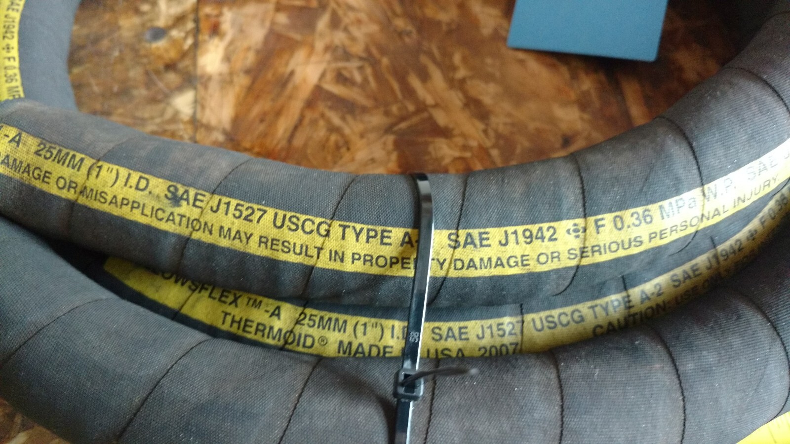 Bellowsflex 1" hose SAE J1527 USCG Type A1-15 Marine Barrier Hose 9 ...