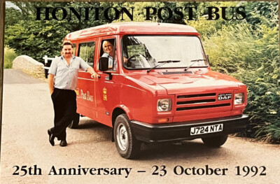 Honiton Royal Mail Post Bus POSTCARD Blank 25th Anniversary 1992 | eBay
