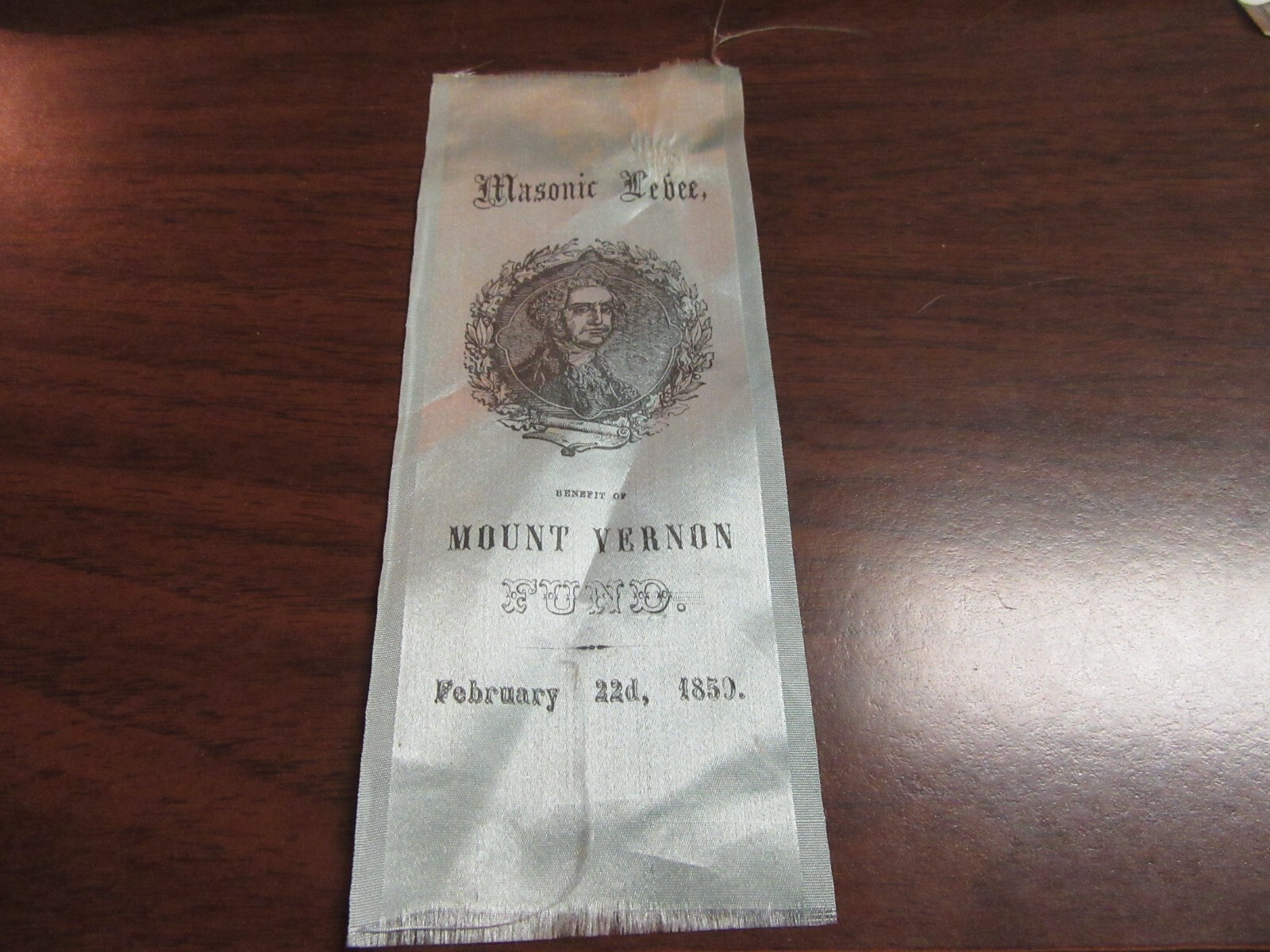 Mount Vernon Fund, Masonic Ribbon, 1859 6 1/4 Inches swm | eBay