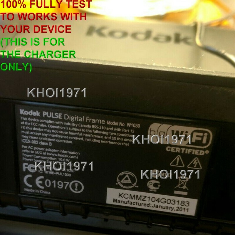 WALL AC power adapter FOR W1030 Kodak Pulse Digital Photo Frame 10 inch ...