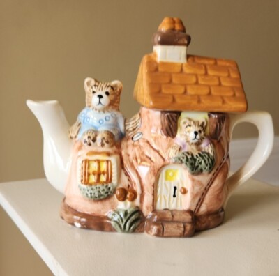 Tea-nee Mini Teapot House Teddy Bears In A Shoe Tea Pot 🫖 🐻 | eBay