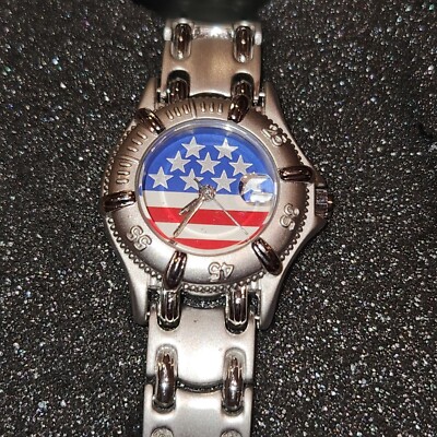 Polini NEW in box Womens patriotic watch, Silver band, (red, white ...