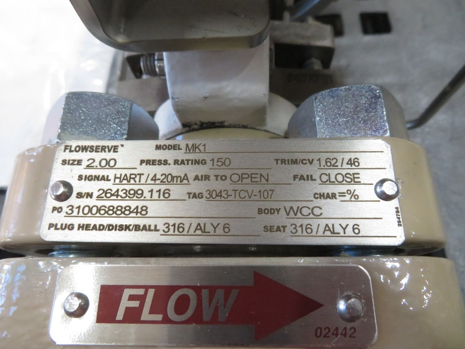 2" Flowserve Valtek MK1 150# WCC Globe Control Valve Logix 520MD ...