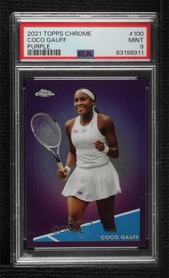 2021 Topps Chrome Purple Refractor /199 Coco Gauff #100 PSA 9 MINT ...