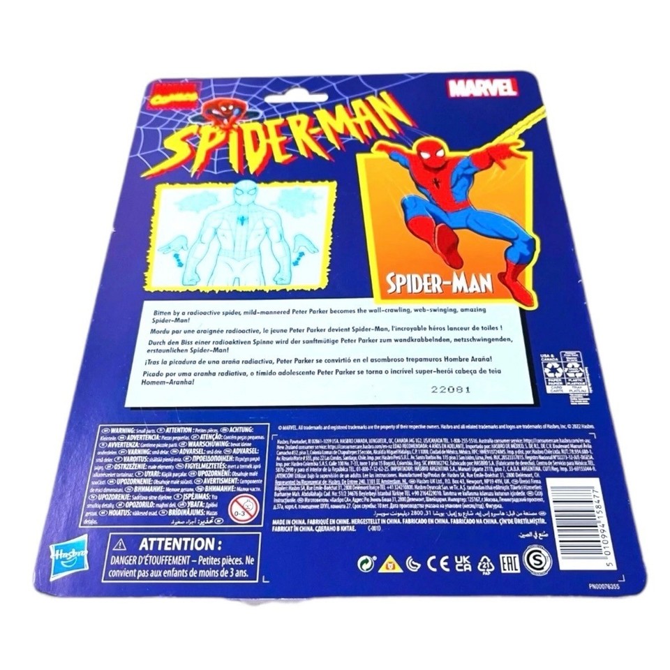 Marvel Legends Retro Spider-Man Animated Cel Shaded Figure Authentic ...