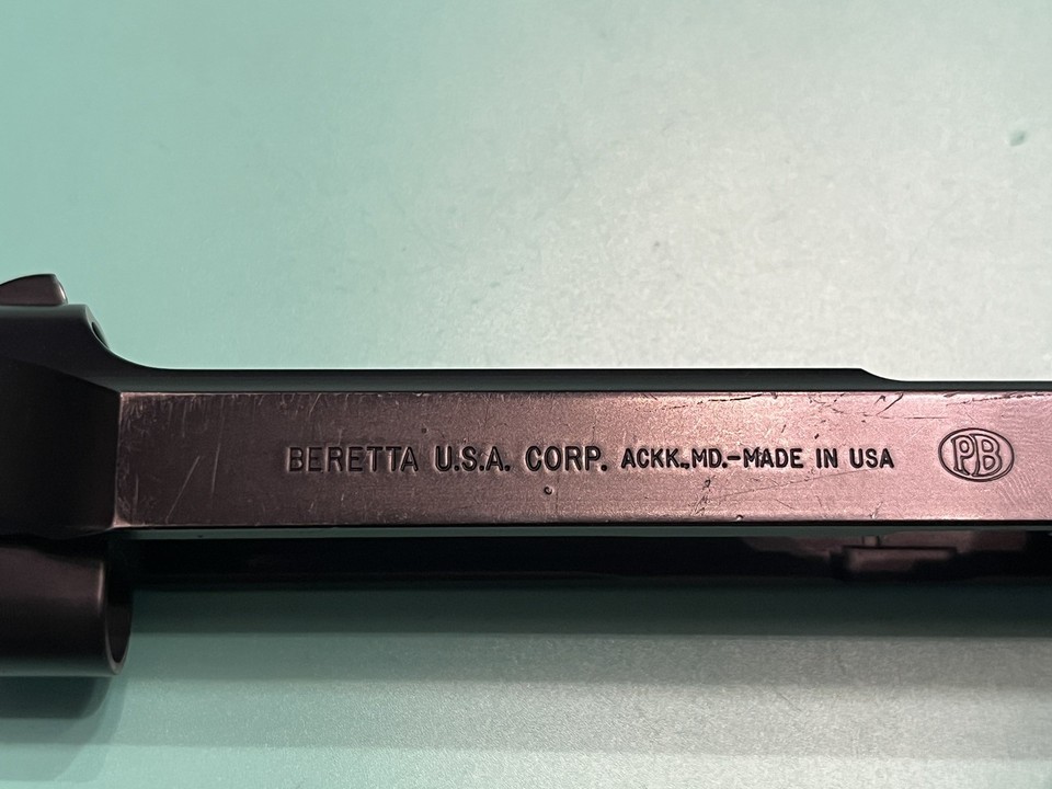 USED OEM BERETTA 92FS SLIDE BLACK FINISH USA SIGHTS FIRING PIN SAFETY ...