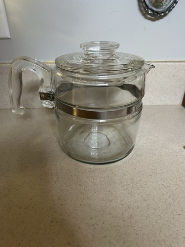 PYREX Vintage Flameware Glass Percolator 6 Cup Coffee Pot 7756 B ...