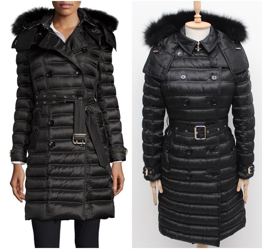 Women's BURBERRY Quilted Long Down Puffer Jacket Coat Hooded Women's BURBERRY Quilted Long Down Puffer Jacket Coat Hooded