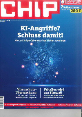 CHIP Plus Edition, 02/2024: KI-Angriffe? Schluss damit! +++ wie neu ...