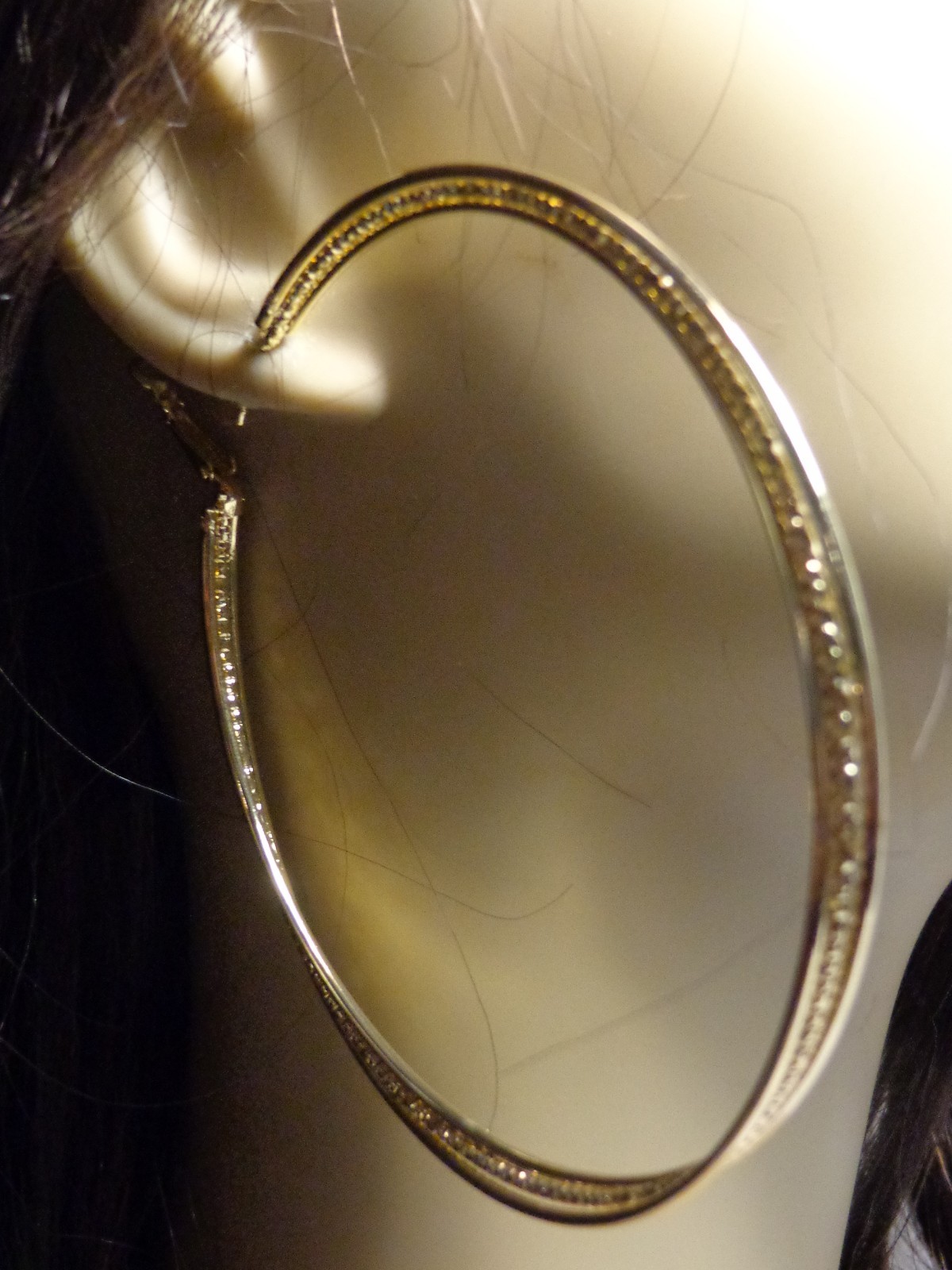 LARGE HOOP EARRINGS GOLD TONE HOOP EARRINGS 4 inch hoop layered hoop ...