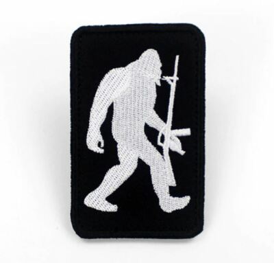 Tactical Big Foot Sasquatch Gun Patch Hat Black White Military Hook ...