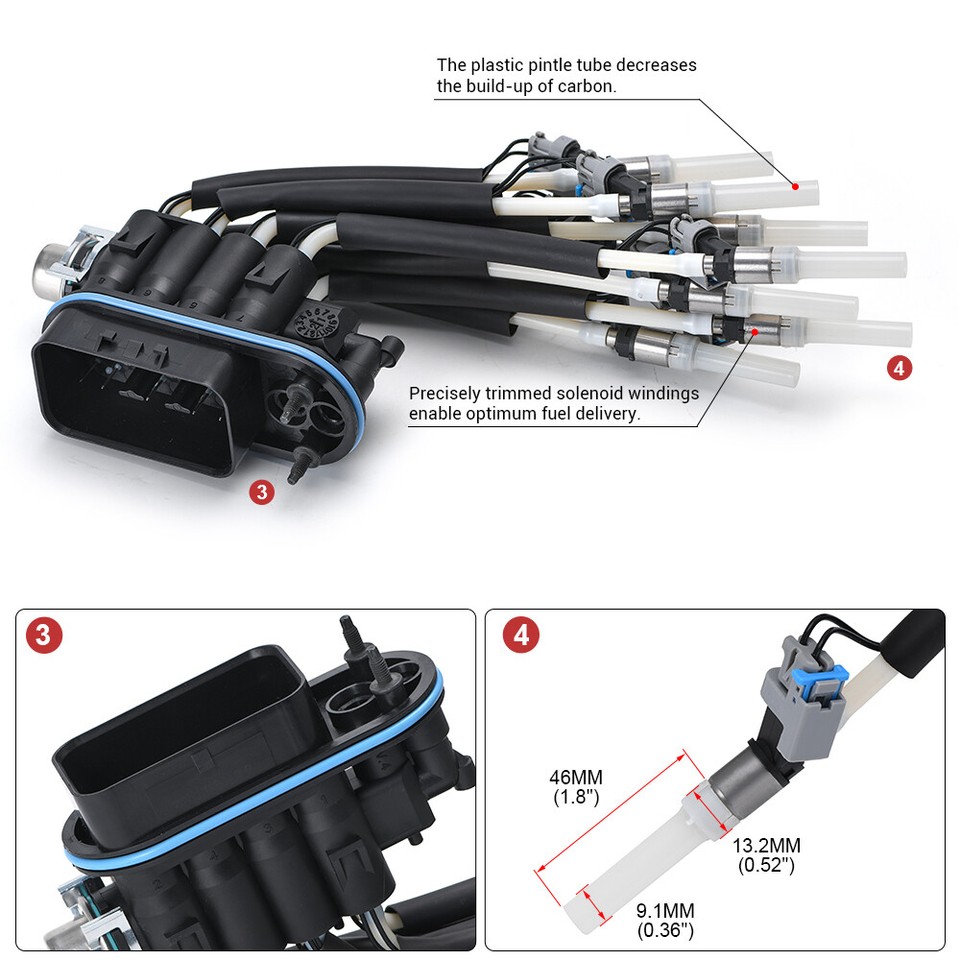 Spider Vortec Fuel Injector For Chevy Pickup Truck V8 5.0L 5.7L FJ504 ...