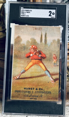 H804-6 Forbes Co Series 6 1878 Baseball Comic Type 1 Twist SGC 2 Hurst ...